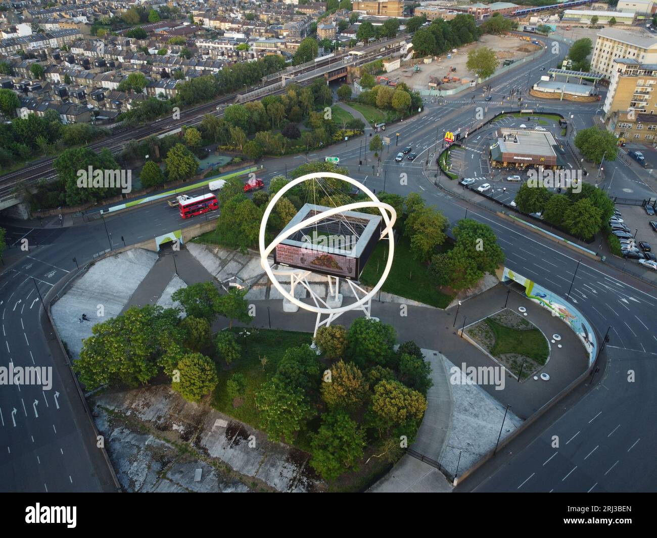 An aerial view of Wandsworth roundabout in London, UK Stock Photo - Alamy