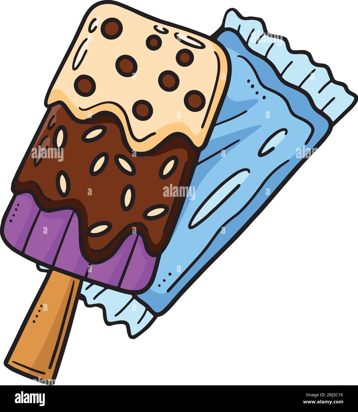 Popsicles Cartoon Colored Clipart Illustration Stock Vector Image & Art ...