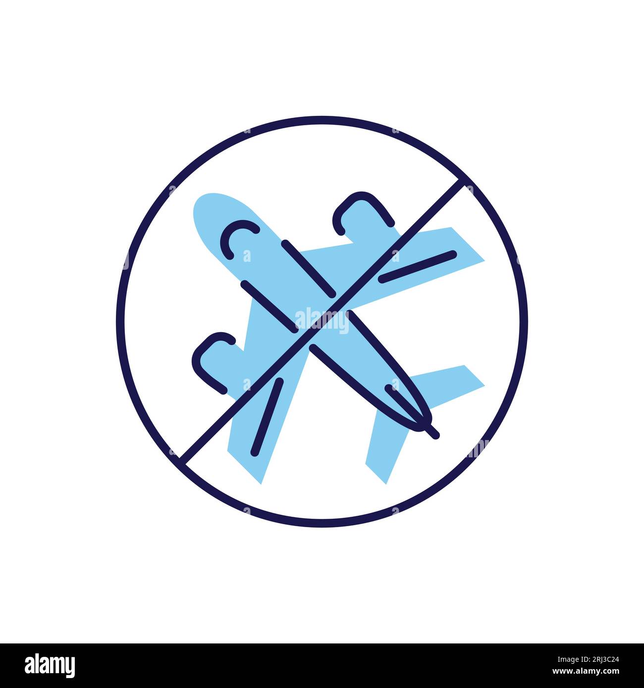 Avoid Travel related vector icon. Airplane in prohibition sign ...