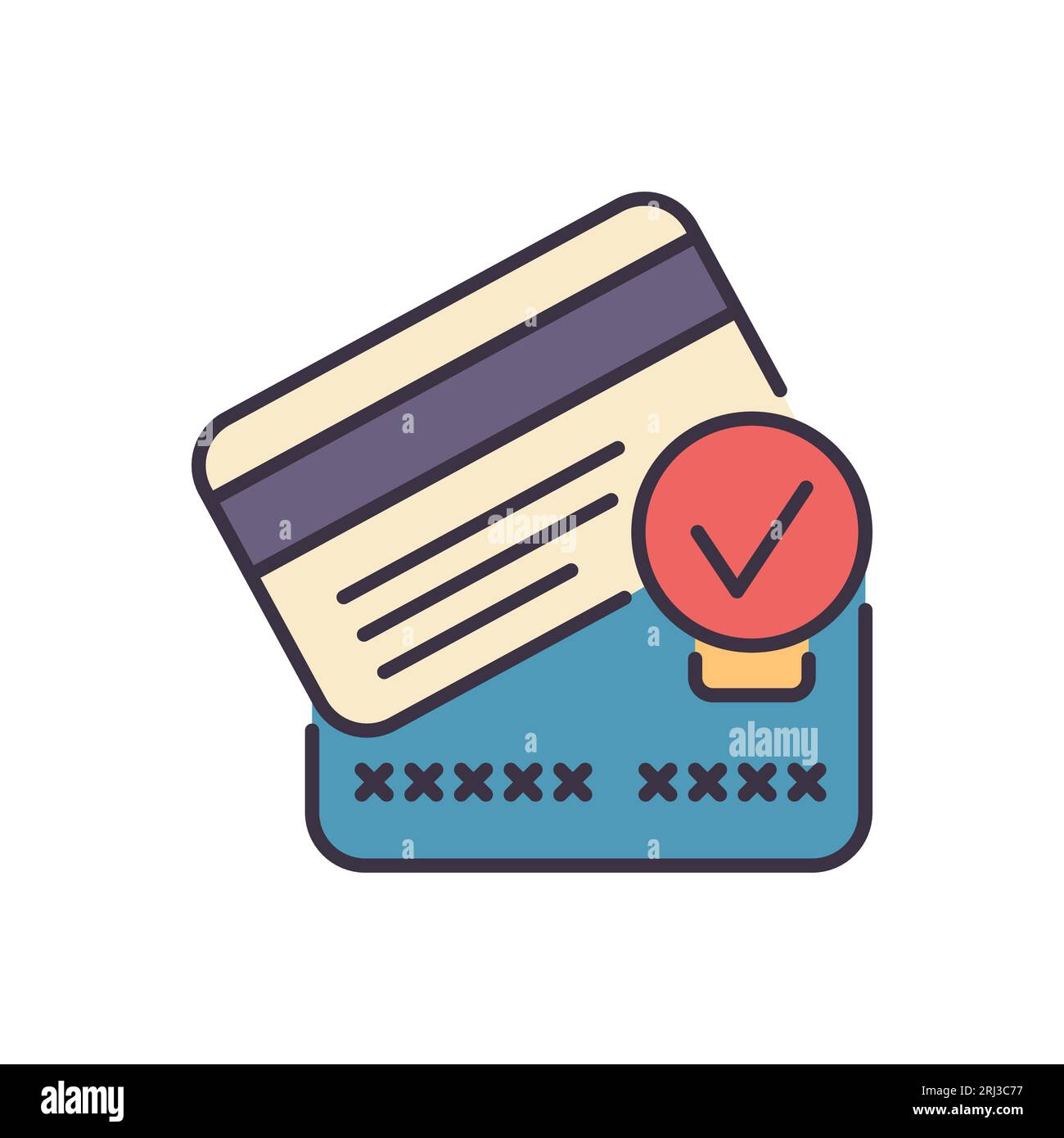 Credit card related vector icon. Credit cards with check mark sign ...