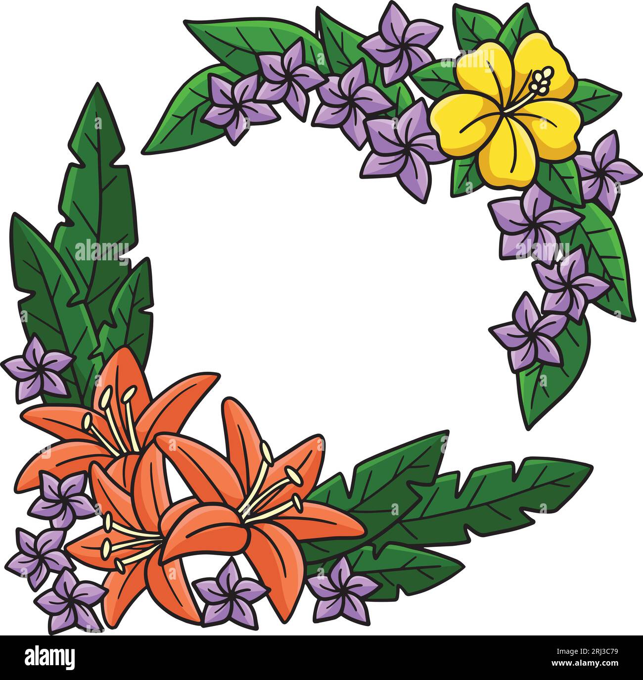 Flower wreath cartoon hi-res stock photography and images - Alamy