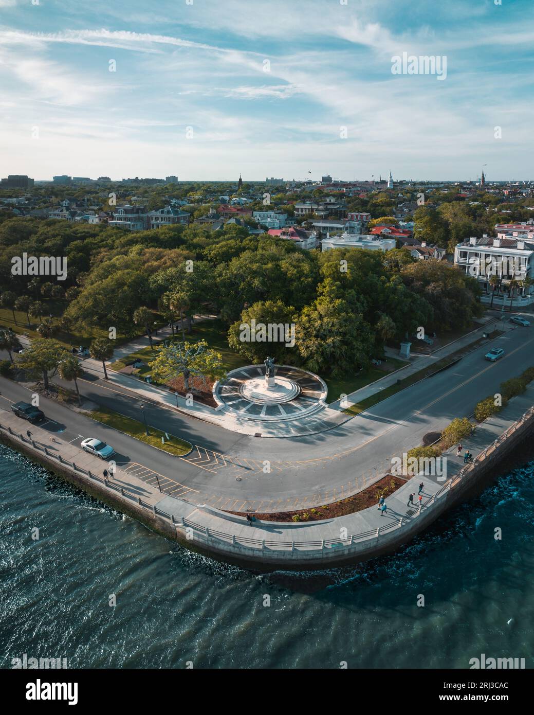 Aerial view circular fountain in hi-res stock photography and images ...