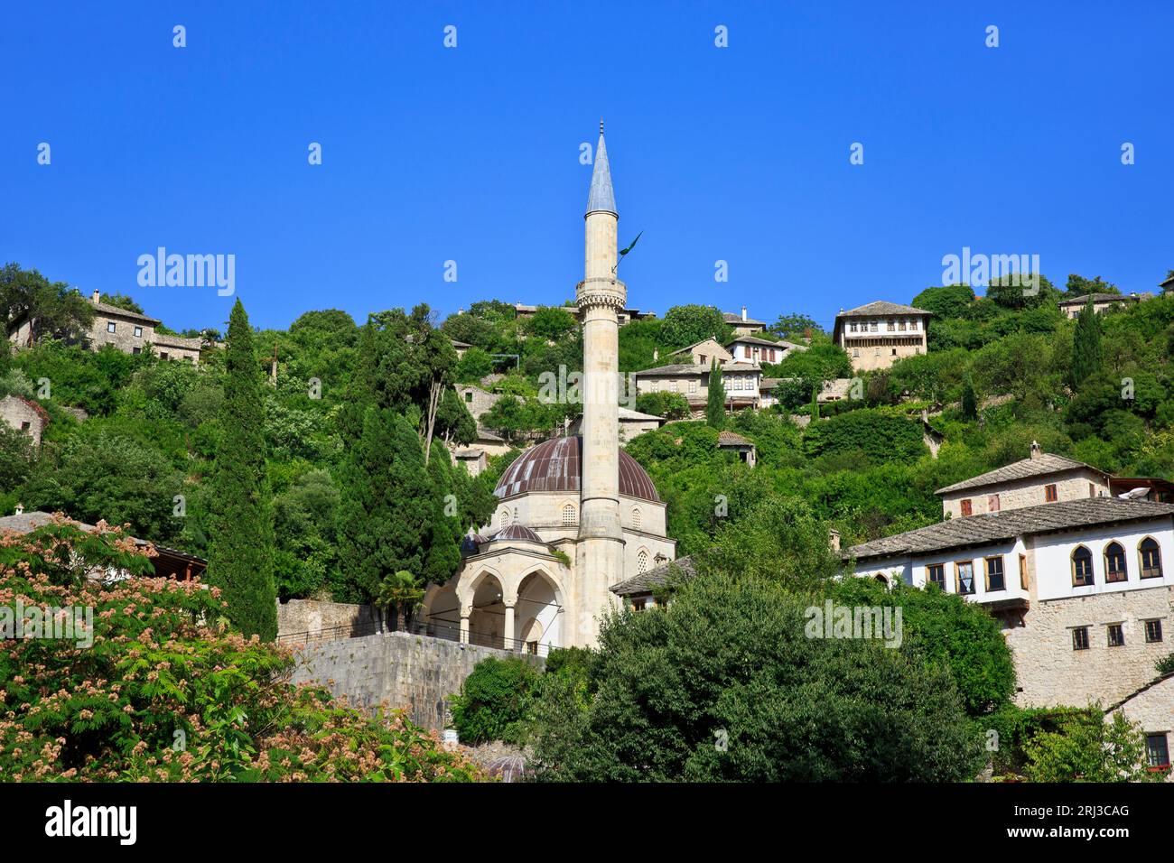 The Sisman Ibrahim-immersed Mosque in Pocitelj, Bosnia and Herzegovina ...