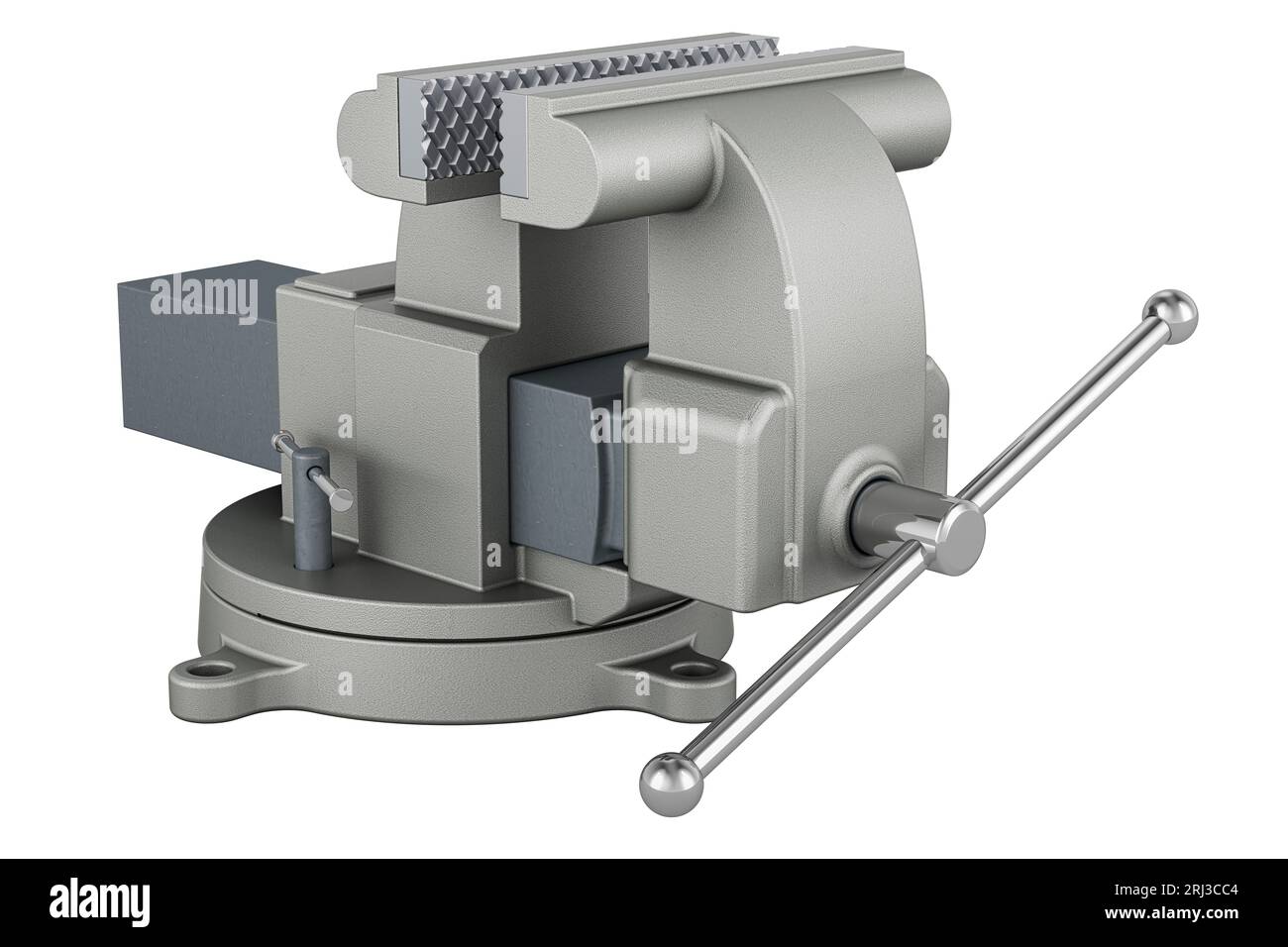 Bench vise, closeup. 3D rendering isolated on white background Stock ...