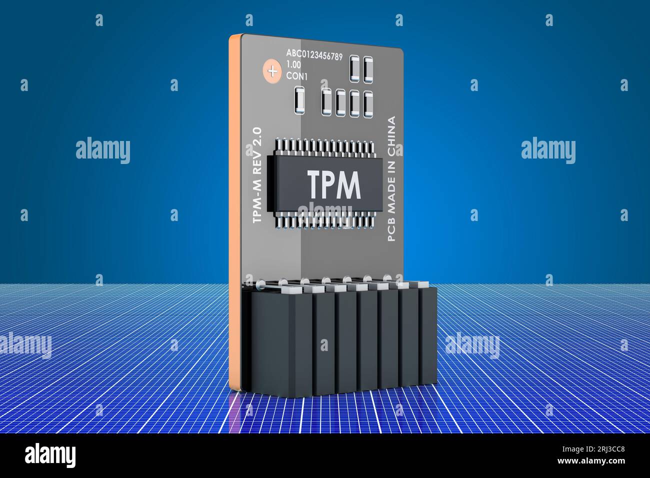 Trusted Platform Module on digital, futuristic background, 3D rendering ...