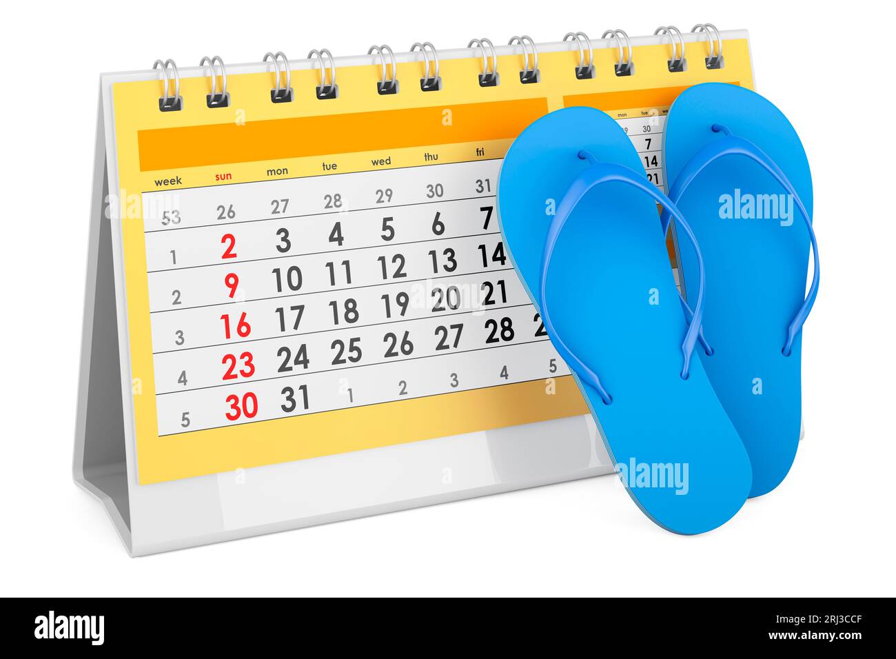 Flip flop calendar Cut Out Stock Images & Pictures - Alamy