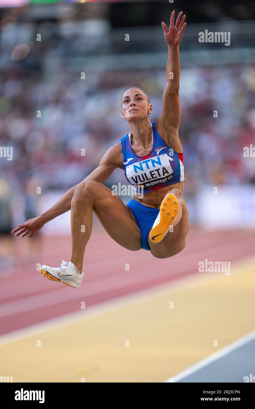 Ivana Vuleta jumping in the long jump at the 2023 World Championships ...