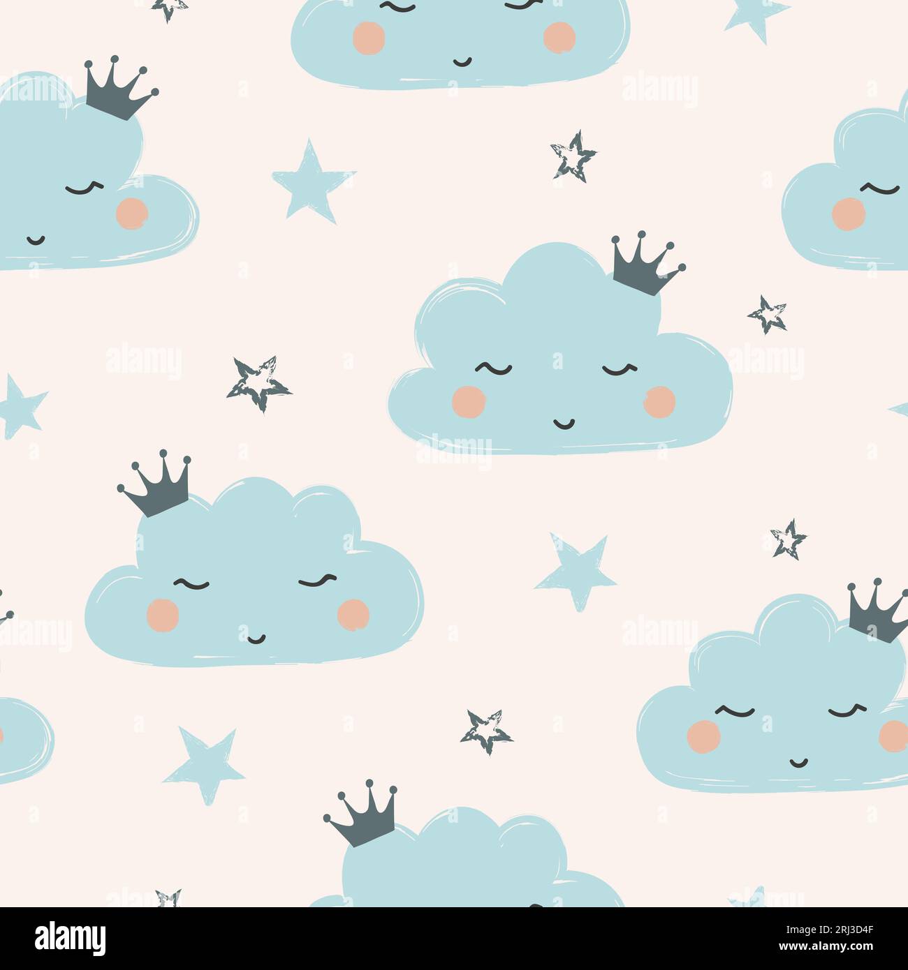 Seamless cute clouds pattern. Baby print Stock Vector Image & Art - Alamy