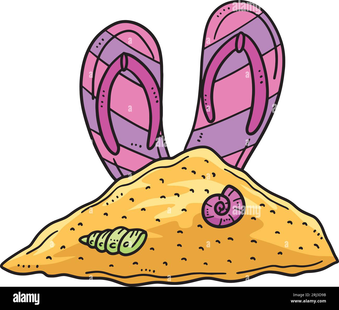 Slipper on the Sand Cartoon Colored Clipart Stock Vector Image & Art ...