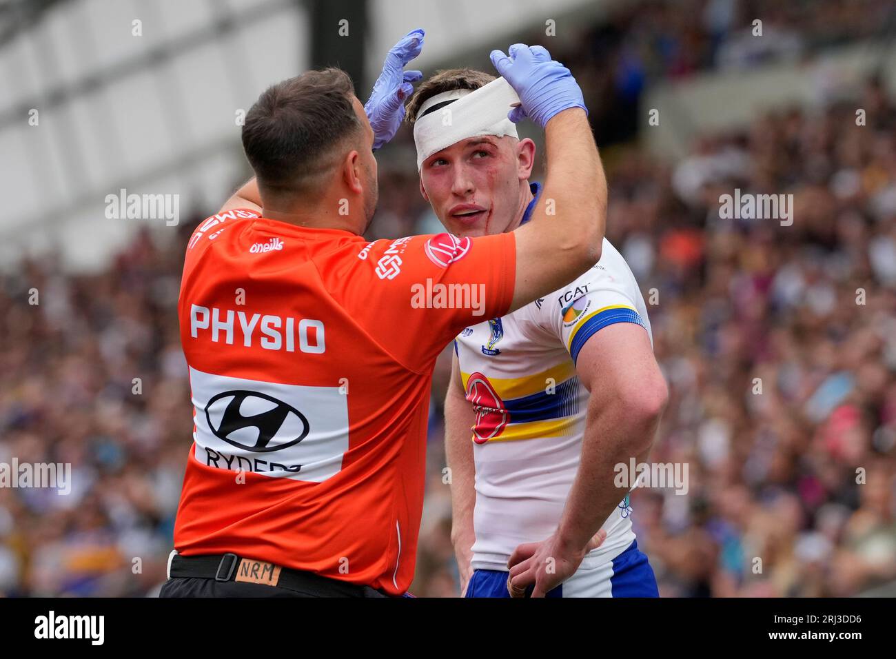 Leeds, UK. 20th Aug, 2023. Matty Nicholson #12 of Warrington Wolves ...