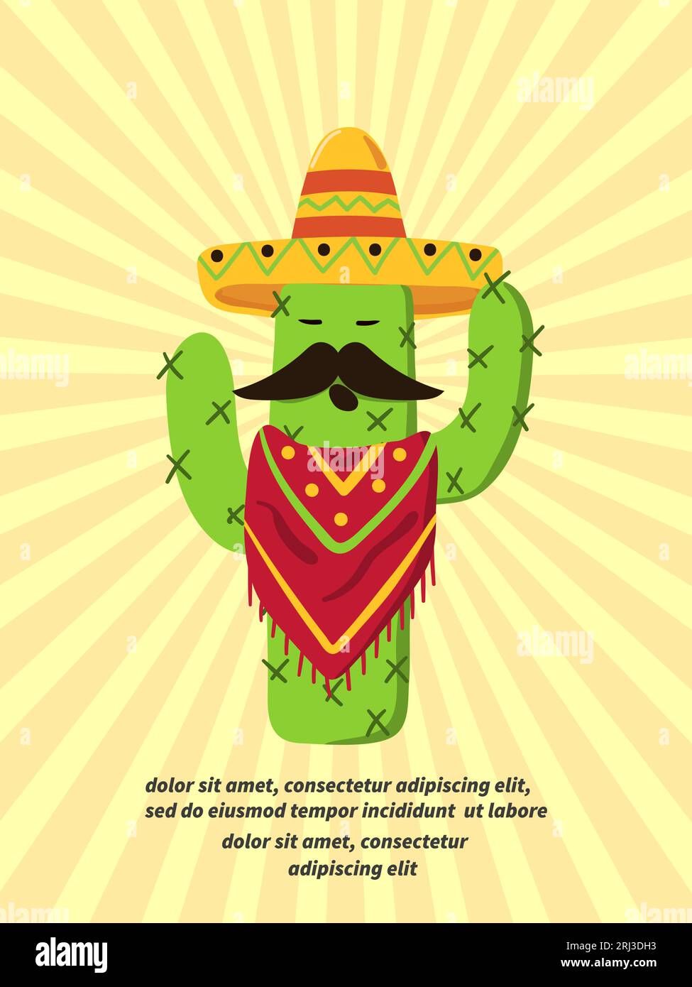 Cactus character mexican hat vector hi-res stock photography and images ...