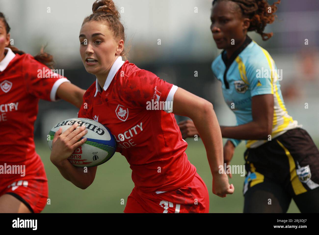Langford, Can. 20th Aug, 2023. Canada's Chloe Daniels finds an opening ...