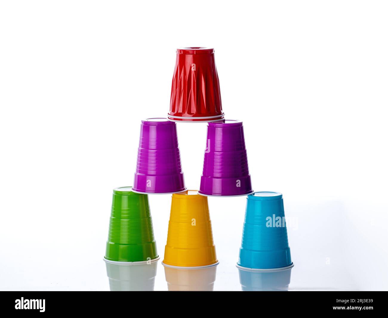 A pyramid of six cups stacked in ascending order Stock Photo - Alamy