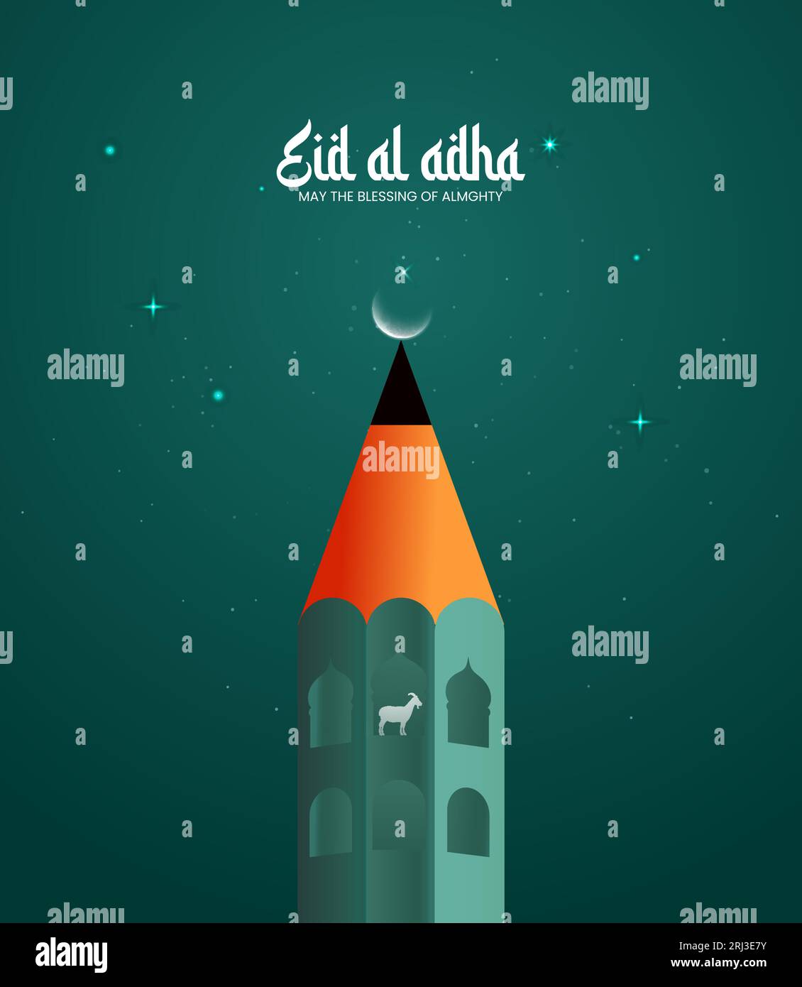Eid Al Adha Mubarak. Creative design for social media. 3D illustrations ...
