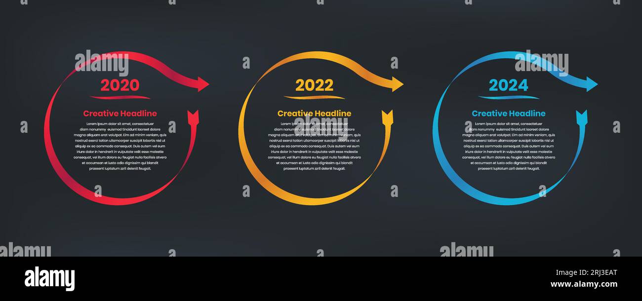 Simple gradient timeline presentation step infographic layout with ...