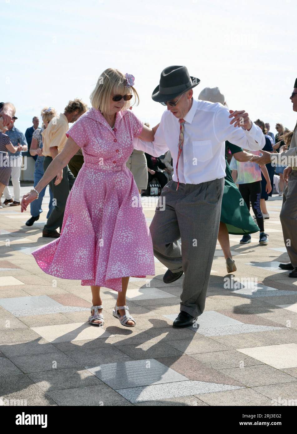 Dancing on the seafront, during the 1940's Wartime Festival, Lytham St ...