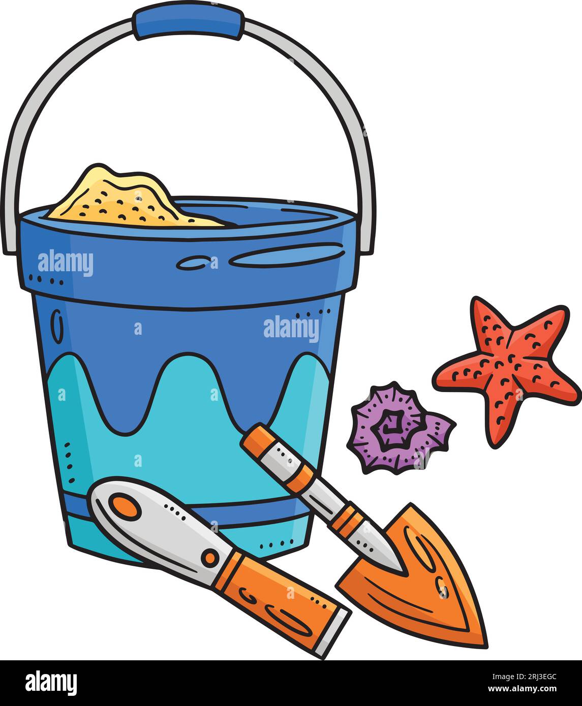 Summer Sand Castle Tools Cartoon Colored Clipart Stock Vector Image ...