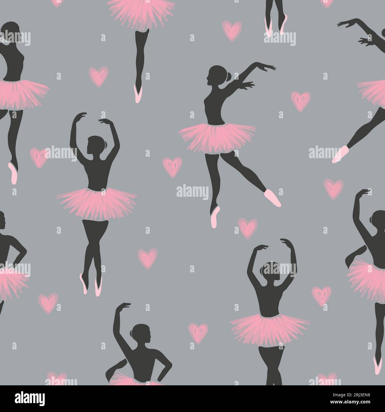 Seamless dancing ballerinas pattern. Vector illustration of dancing ...