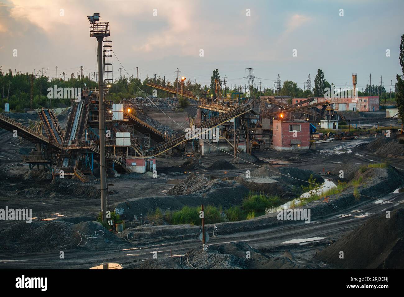 Open pit mine in mining and processing plant Stock Photo - Alamy