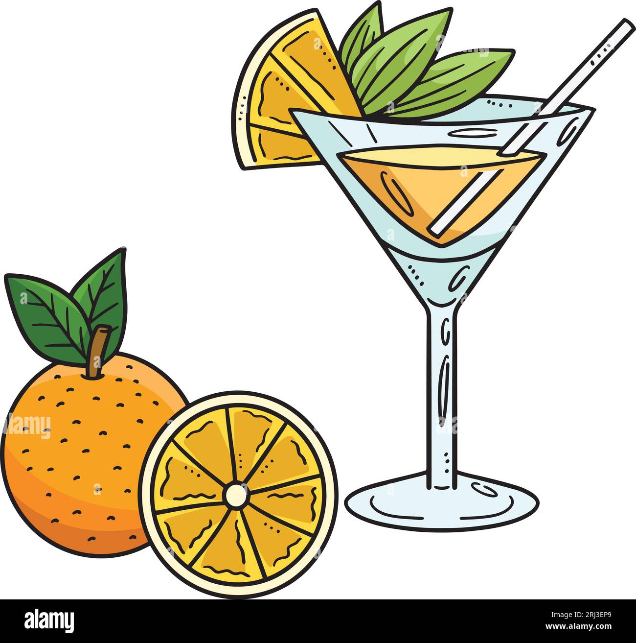 Orange Cocktail Cartoon Colored Clipart Stock Vector Image & Art - Alamy