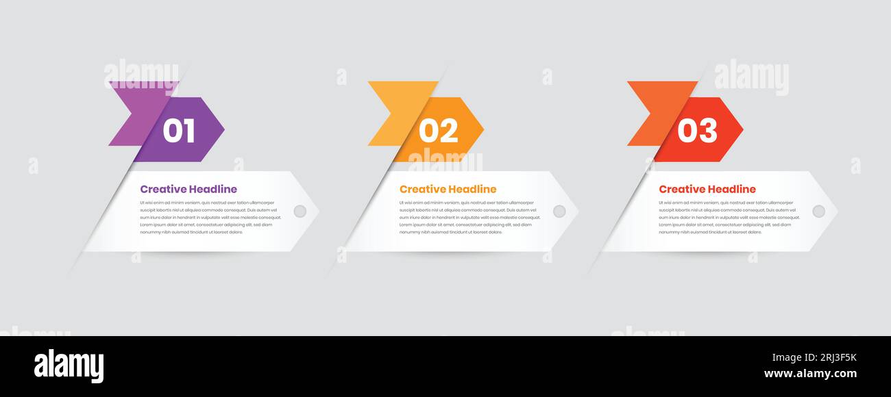 Progress data presentation step infographic template with shadow cut ...