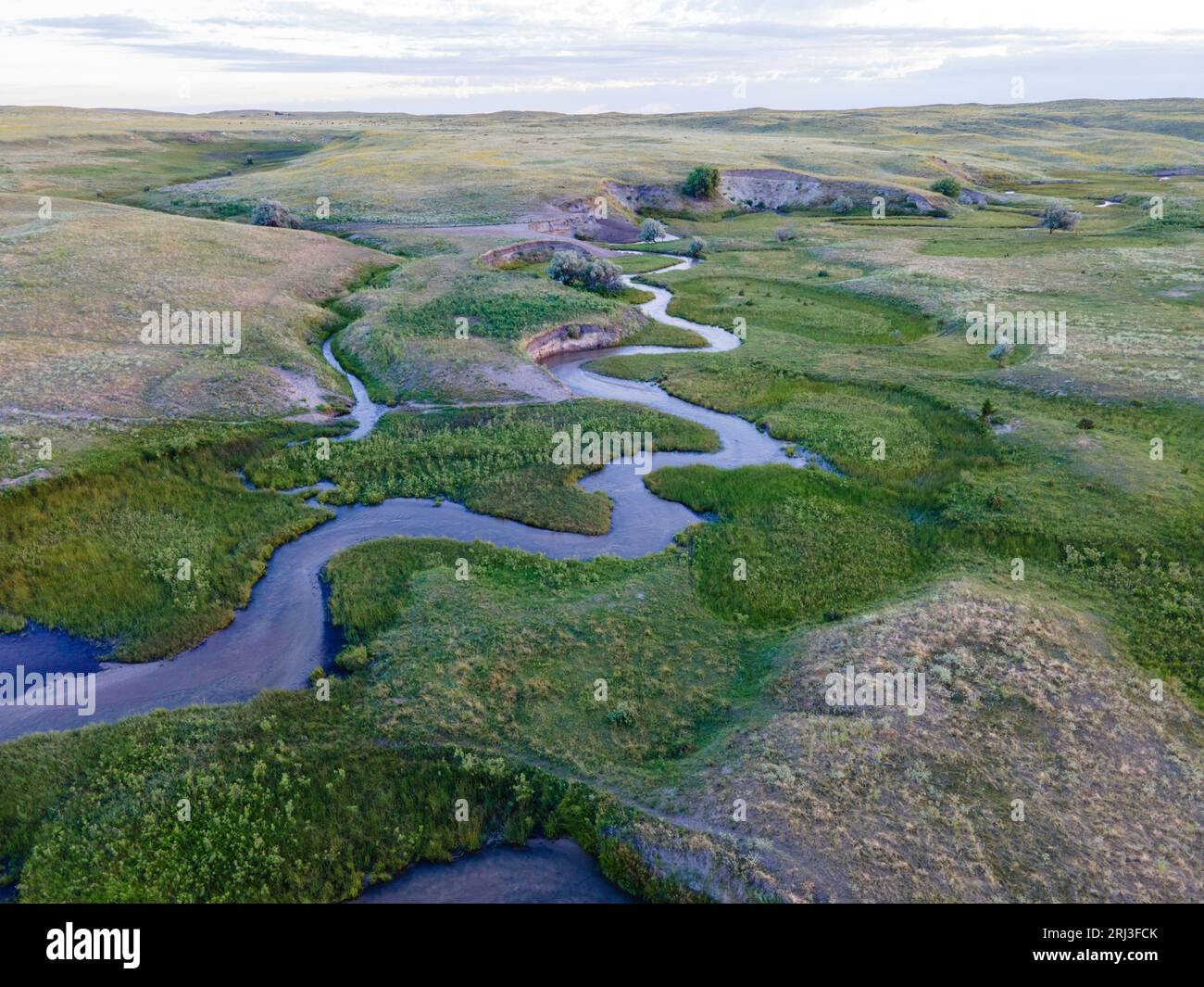 Early morning aerial photograph of Whitetail Creek, near Keystone ...