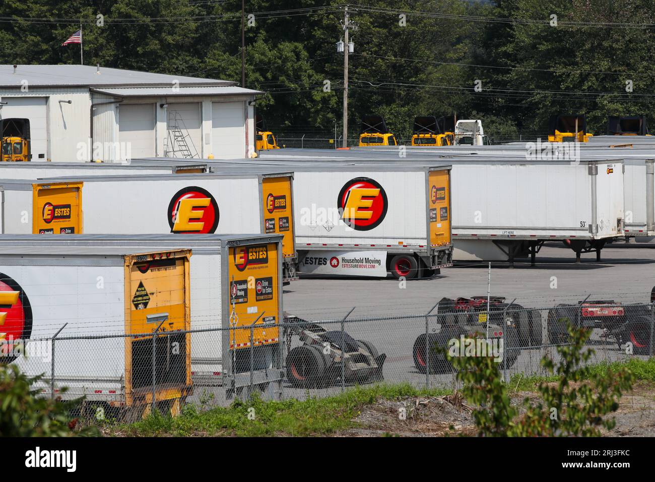 Estes Express Lines trailers are seen parked at the company's New ...