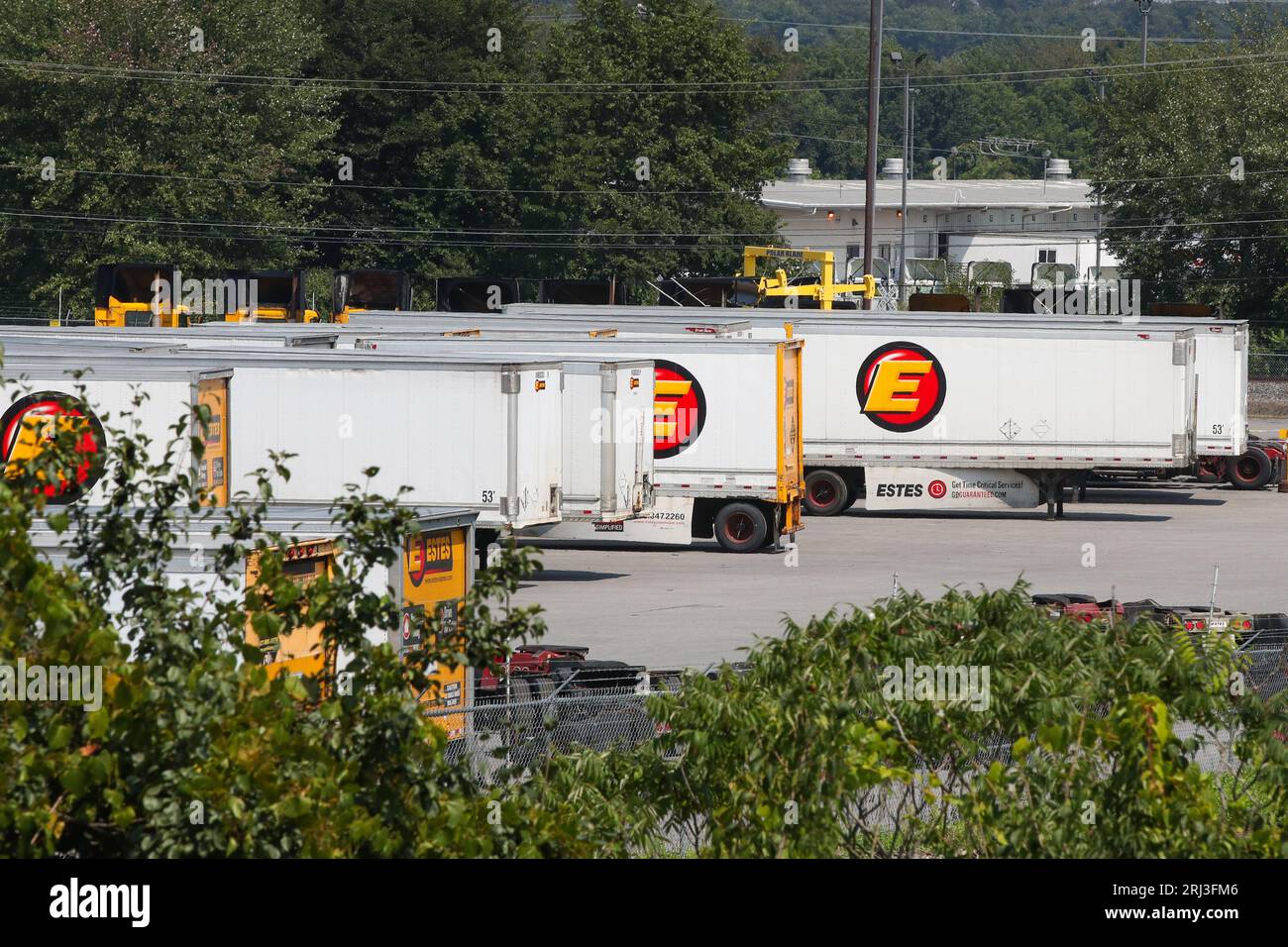 Estes Express Lines trailers are seen parked at the company's New ...