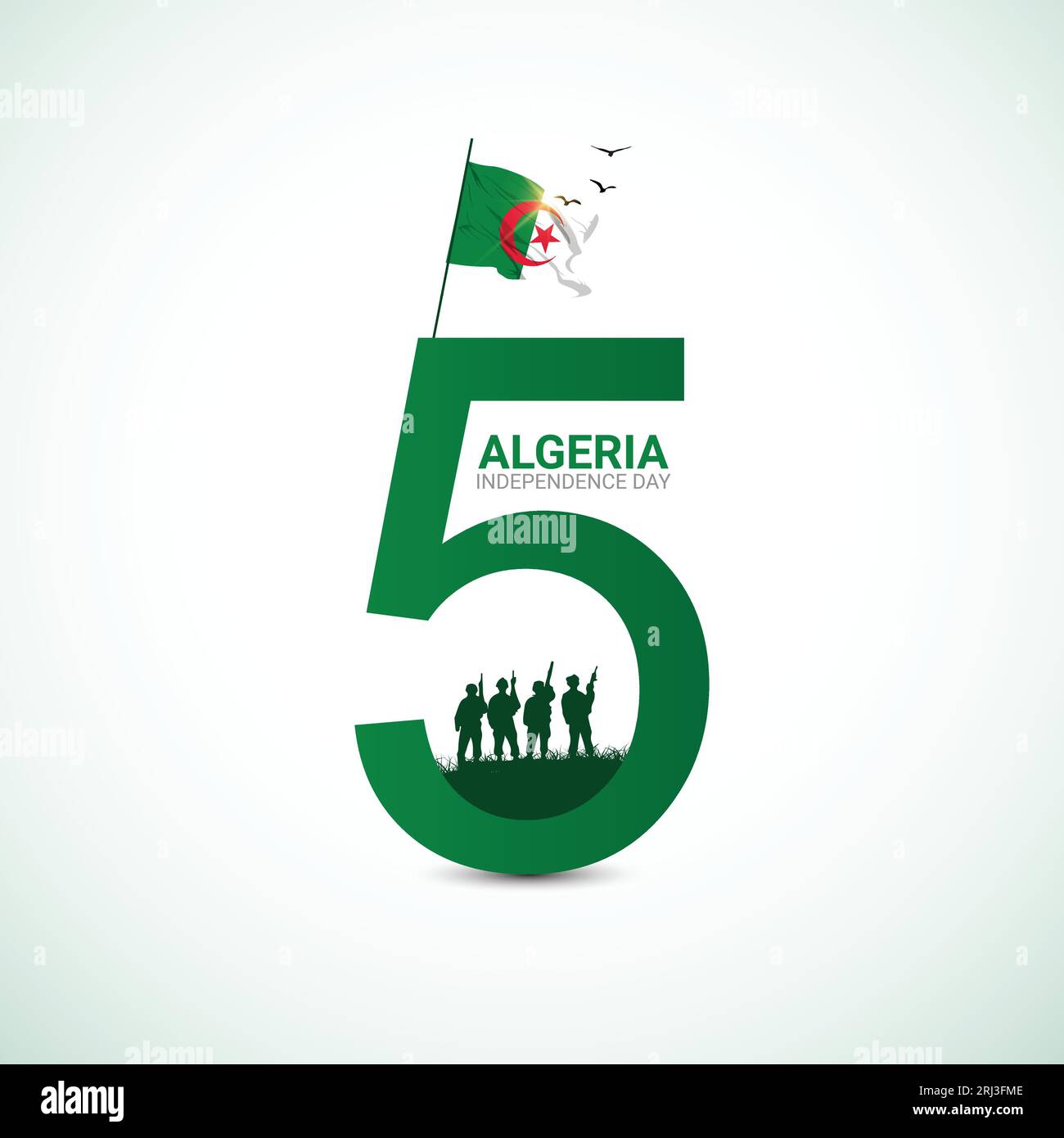 Algeria independence day. 3D Illustration Stock Vector Image & Art - Alamy