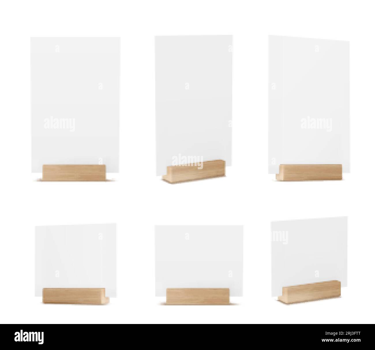 3d menu paper card stand holder for table mockup isolated. Blank a5 ...