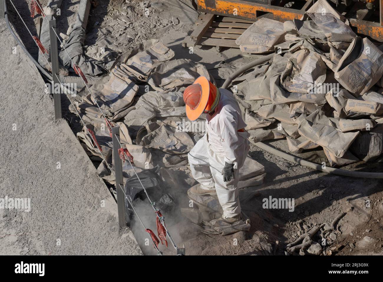 Texas construction crews work to dig foundations for two new five and ...