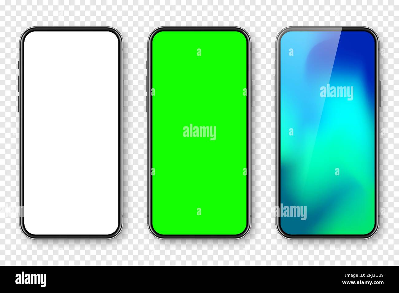 Smartphone with blank touch screen and abstract colorful wallpaper ...