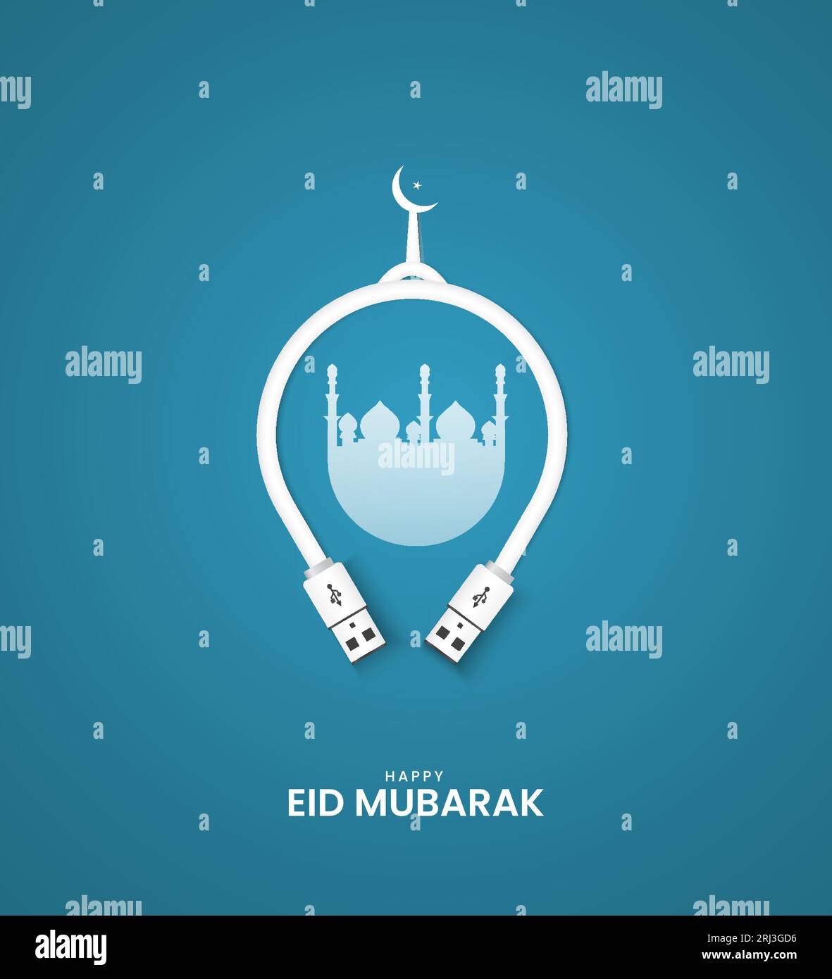 Eid Mubarak, Creative ads design for social media. 3D illustration ...