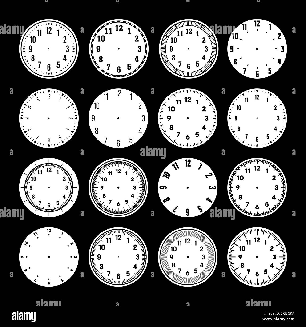 Mechanical clock faces, watch dial with numerals, bezel. Timer or ...