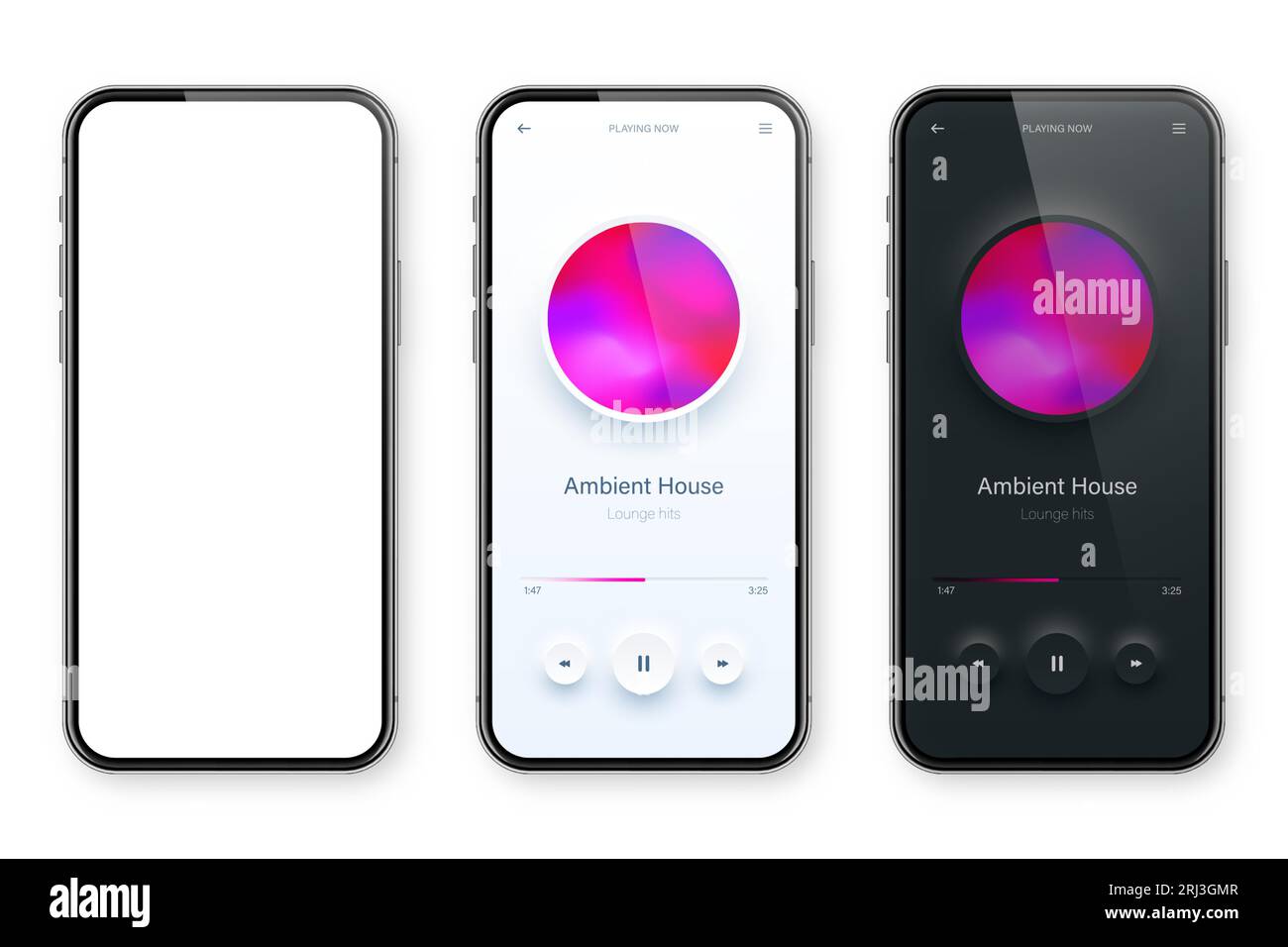 Online audio player user interface, smartphone app UI design. Music ...