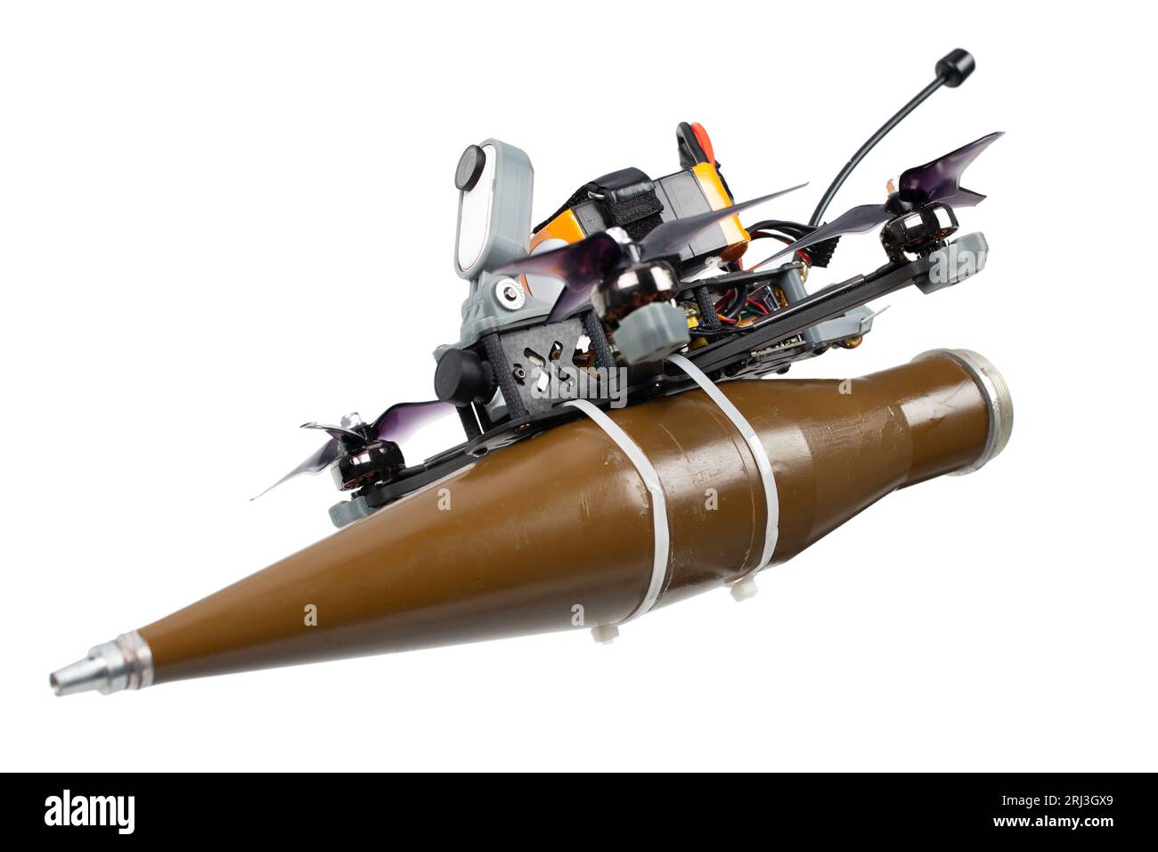 Combat FPV drone with anti tank RPG warhead - lowcost loitering ...