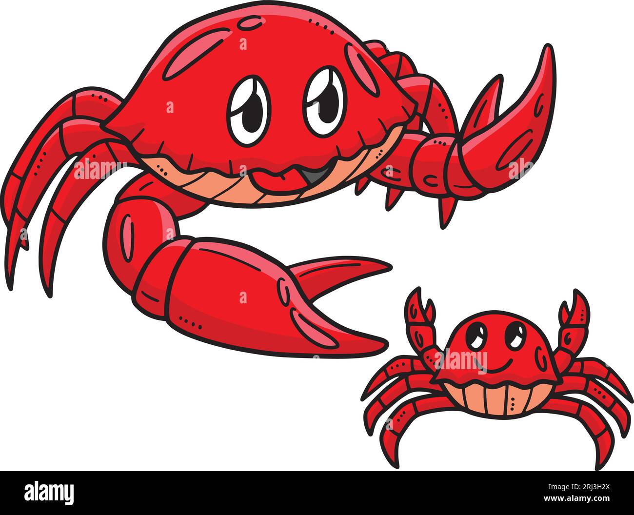 Crabs Cartoon Colored Clipart Illustration Stock Vector Image & Art - Alamy