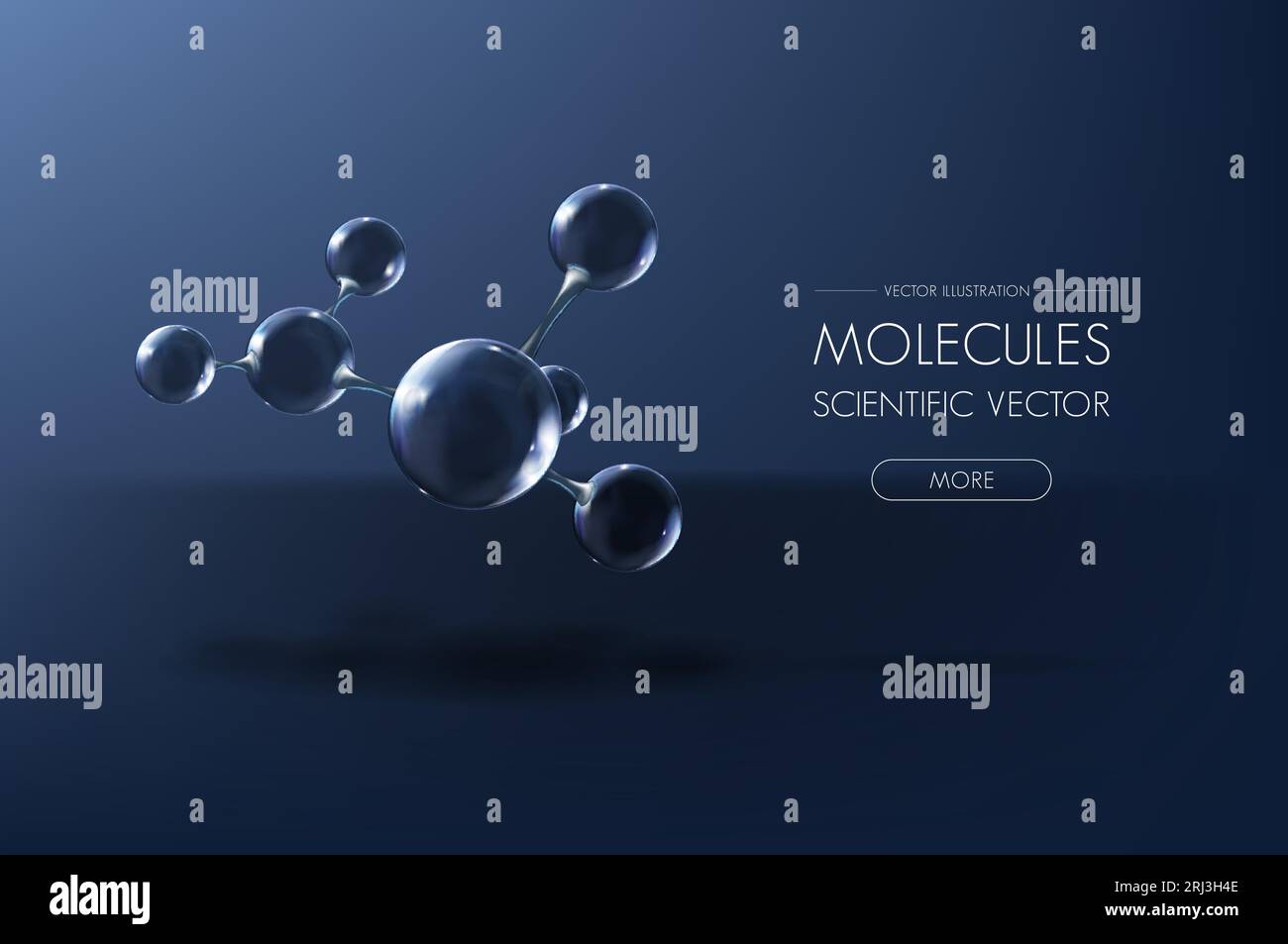 Glass molecule atom model poster. Reflective and refractive abstract ...