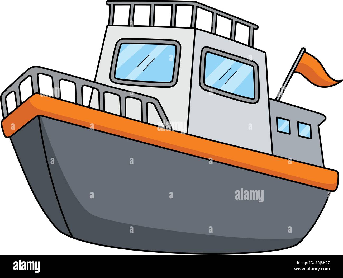 Yacht Summer Cartoon Colored Clipart Illustration Stock Vector Image ...