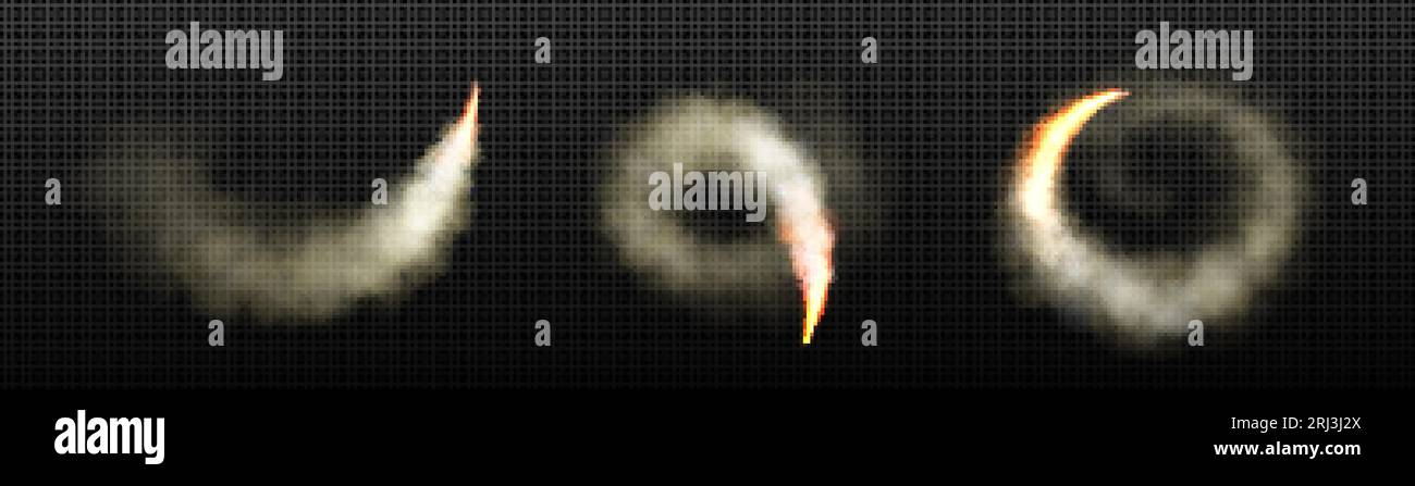 Space rocket launch smoke trail with fire vector. Isolated plane or jet ...