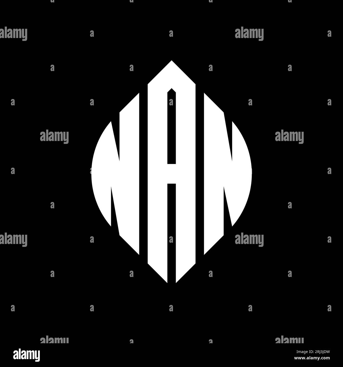 NAN circle letter logo design with circle and ellipse shape. NAN ...