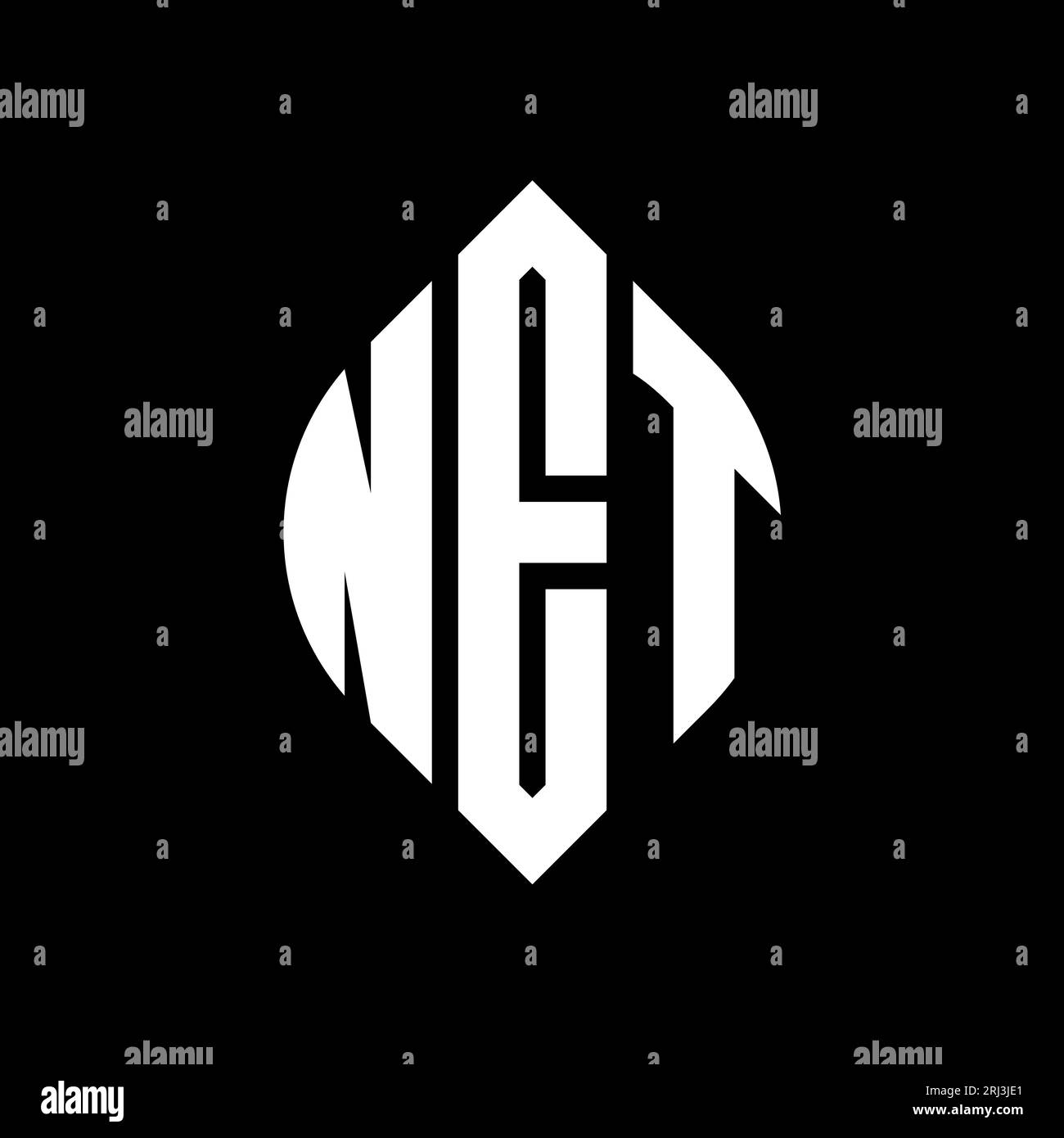 NET circle letter logo design with circle and ellipse shape. NET ...