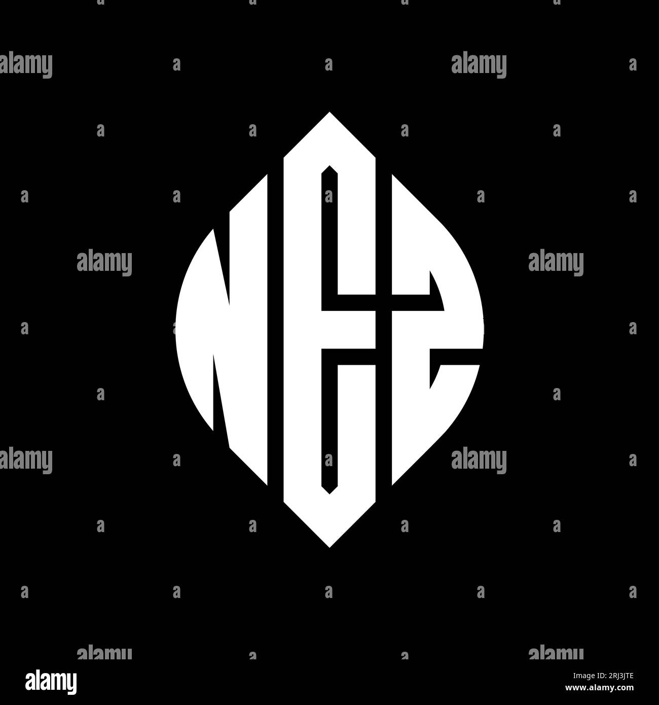NEZ circle letter logo design with circle and ellipse shape. NEZ ...