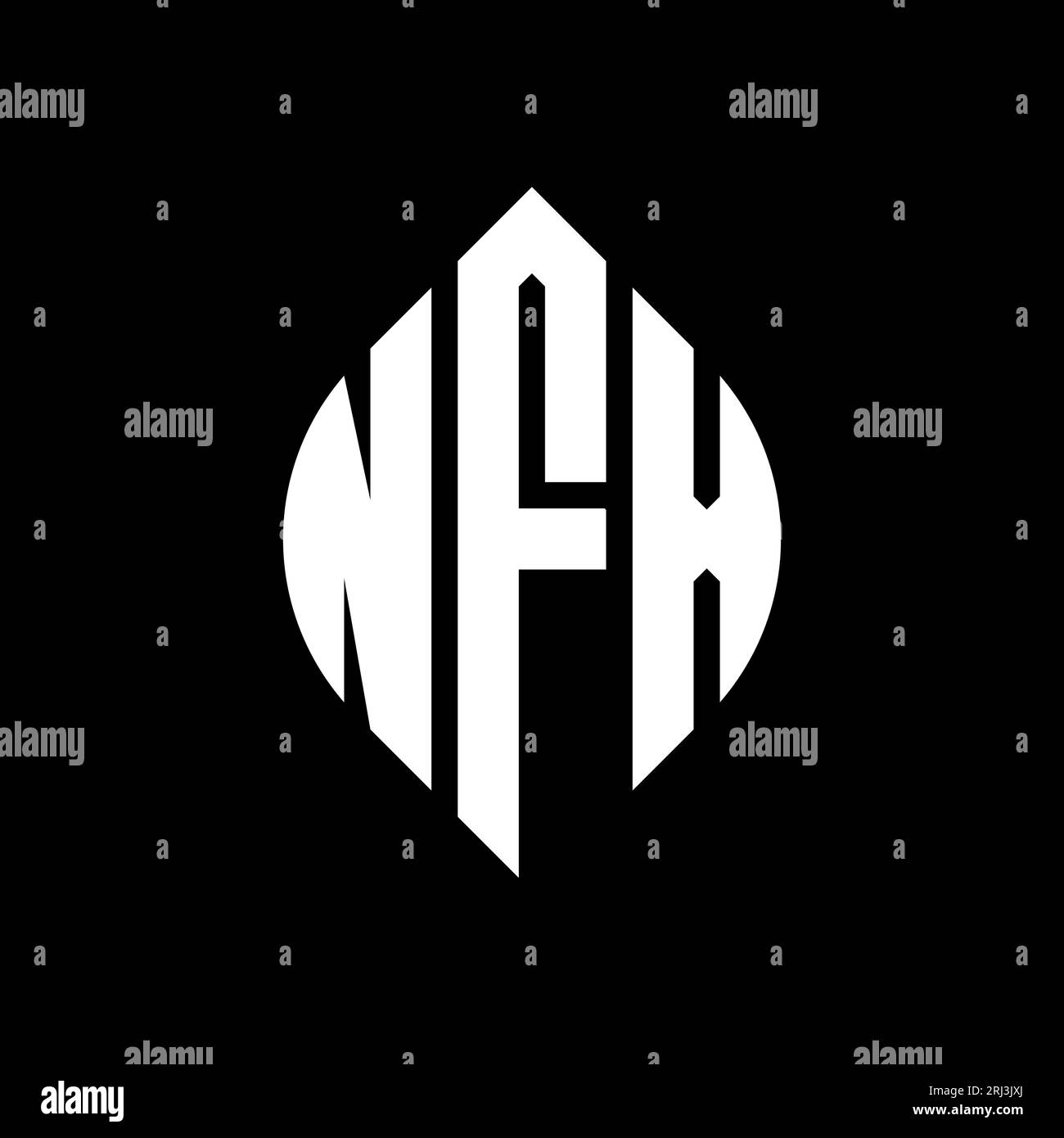NFX circle letter logo design with circle and ellipse shape. NFX ...