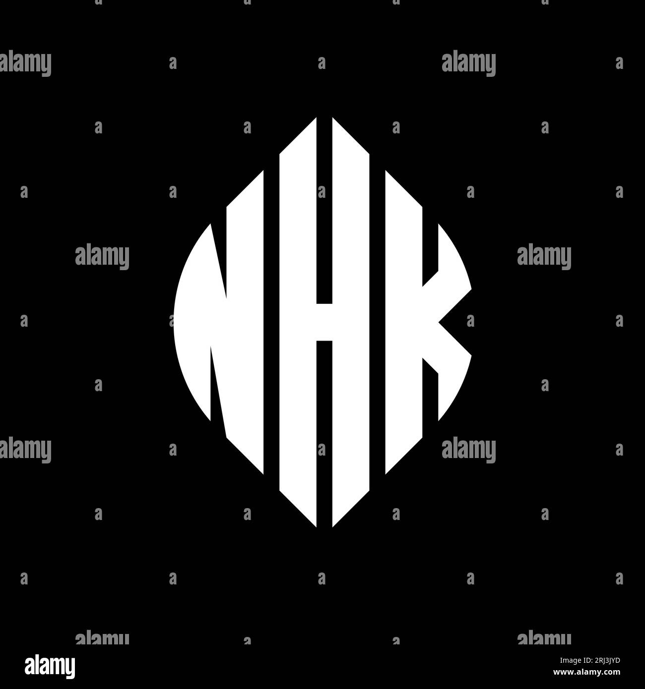 NHK circle letter logo design with circle and ellipse shape. NHK ...