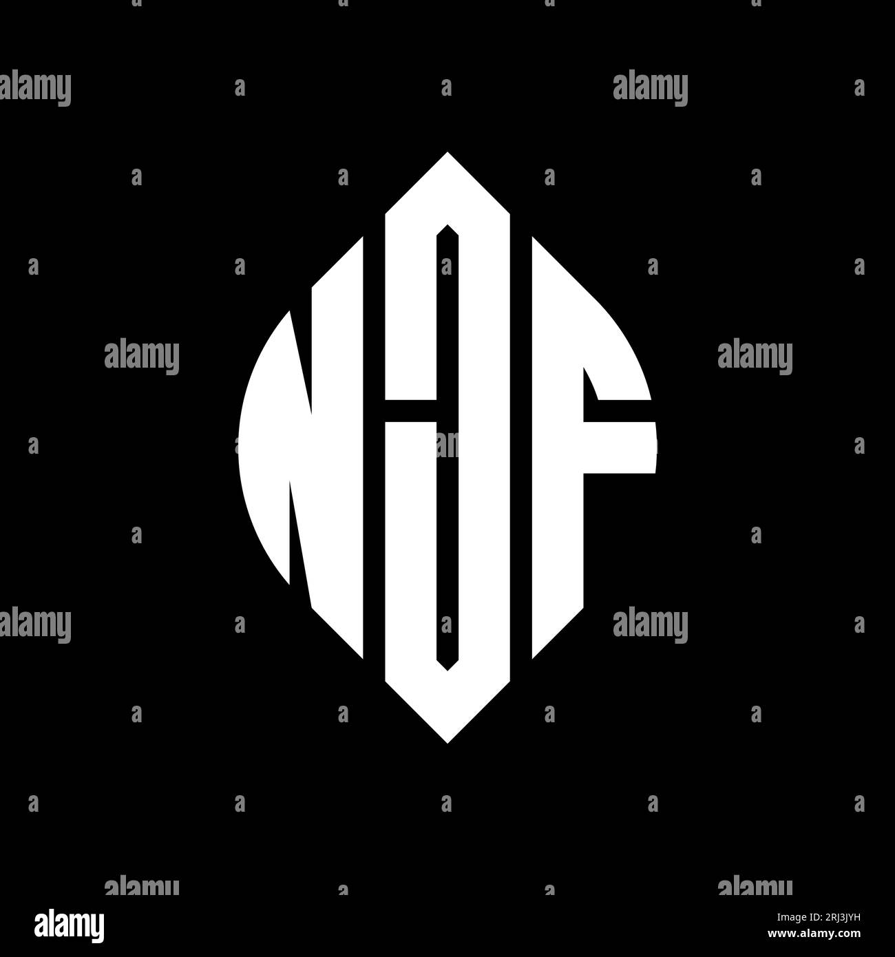 NJF circle letter logo design with circle and ellipse shape. NJF ...