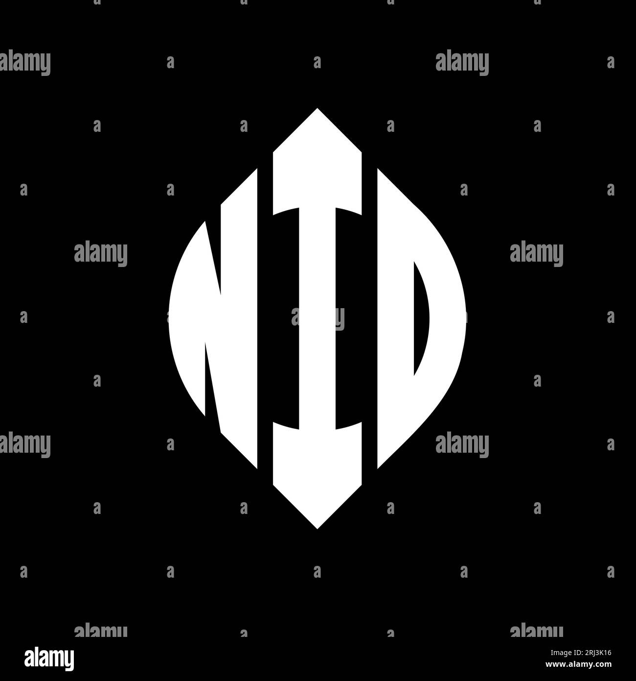 NID circle letter logo design with circle and ellipse shape. NID ...