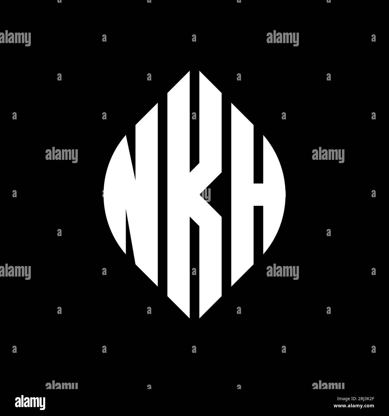 NKH circle letter logo design with circle and ellipse shape. NKH ...