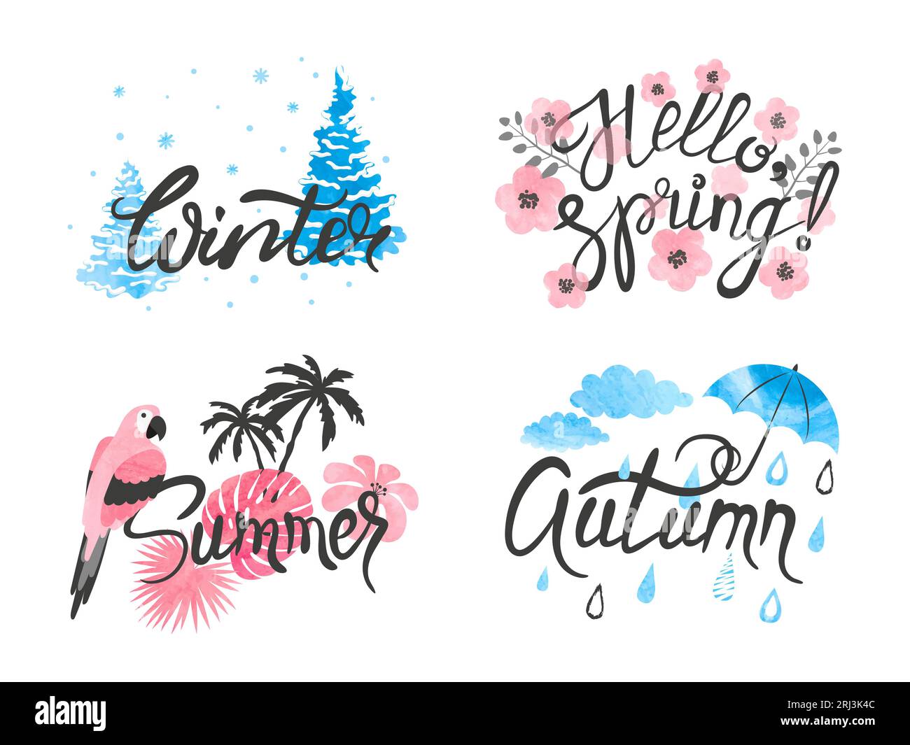 Spring summer autumn winter vector vectors hi-res stock photography and ...