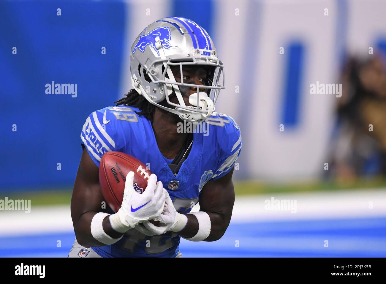 DETROIT, MI - AUGUST 19: Detroit Lions CB Starling Thomas V (49) takes ...
